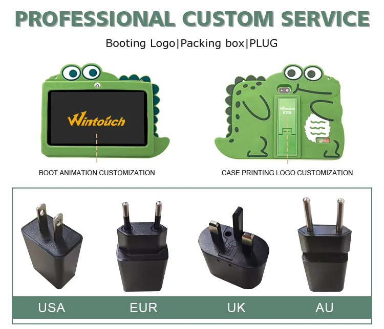 Wintouch 2023 Crocodile Shell Kids Tablet - 7 Inches Android