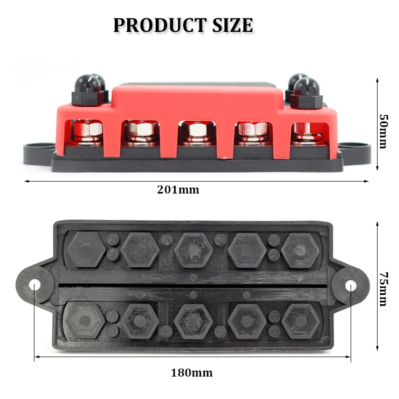 48V 300A Power Distribution Terminal Block - Pure Copper