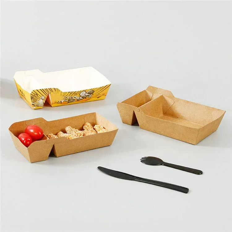 Disposable Fast Food Packaging Fried Chicken Burger Fries Kraft Paper