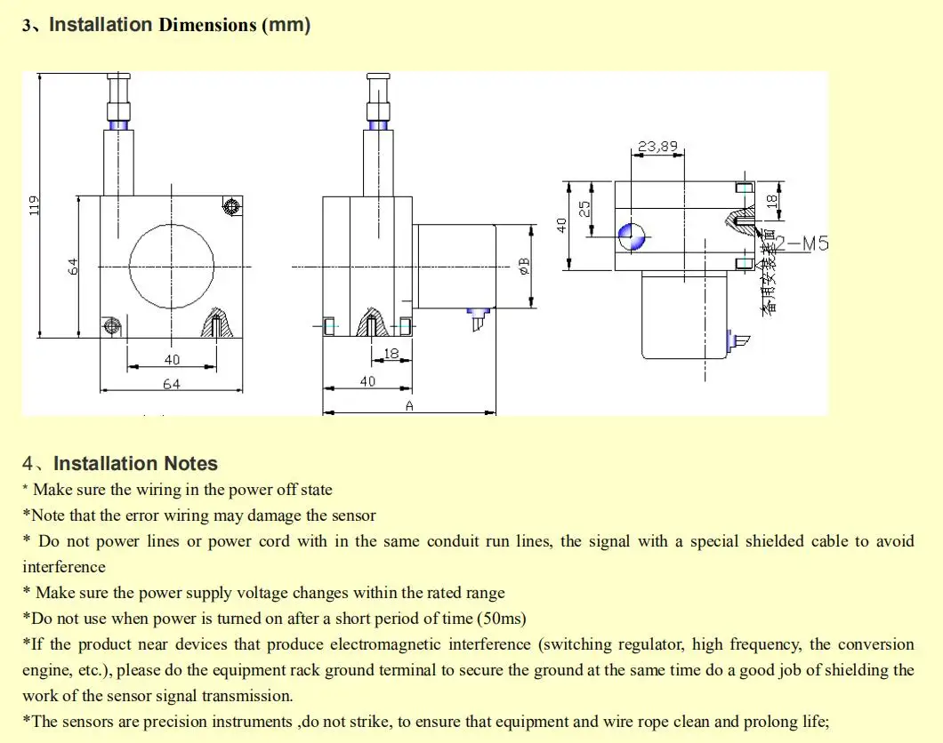 2000mm Push-pull Linear Encoder Displacement Sensor Cesi-s2000p Draw Wire Position Sensor - Buy ...