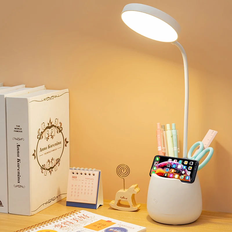 Led Desk Reading Lamp Bedside Study Light Plug In Multifunctional ...