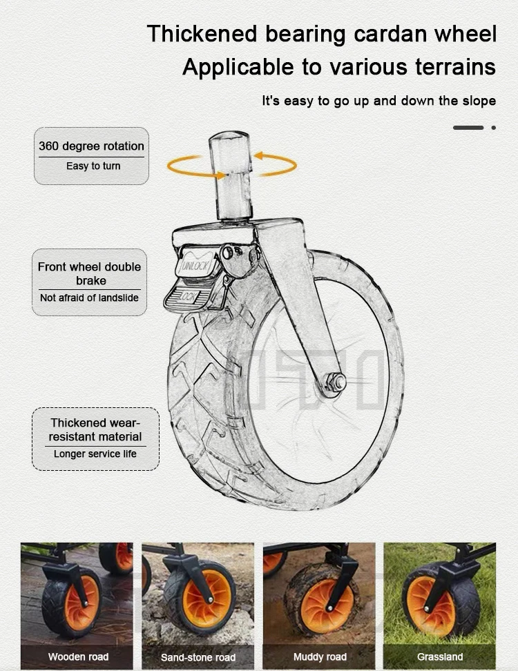 Multi-function Push Cart Folding Table Cart Folding Camping Cart For ...