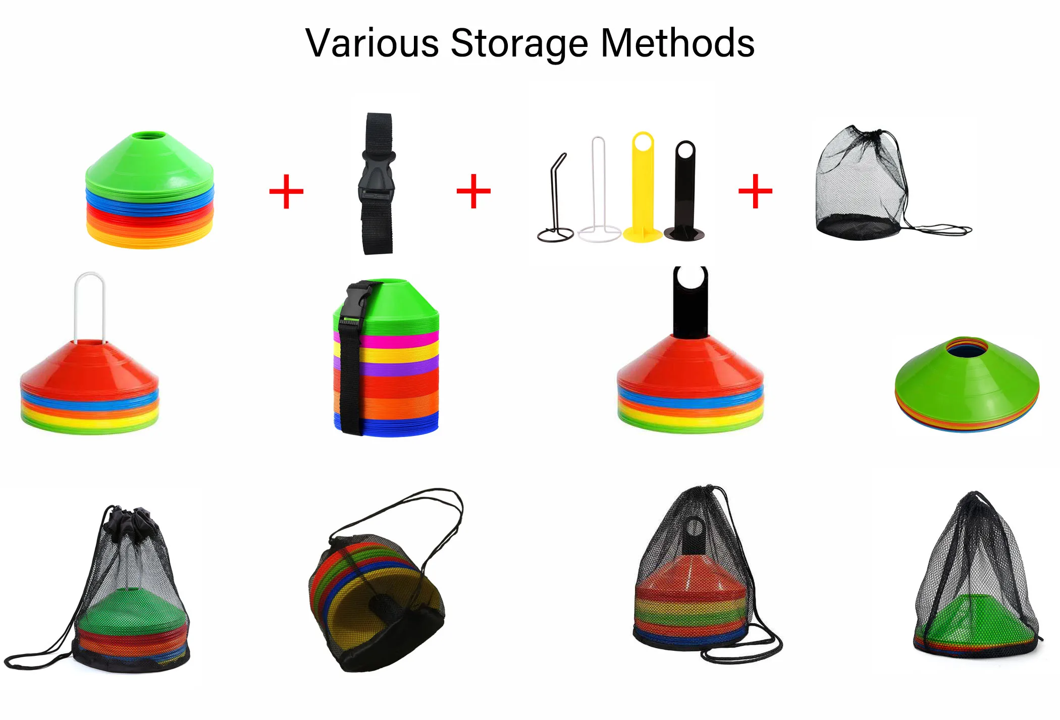 Soccer Cones Agility Disc Cones with Carry Bag and Holder Football Basketball Cones for Sports ...