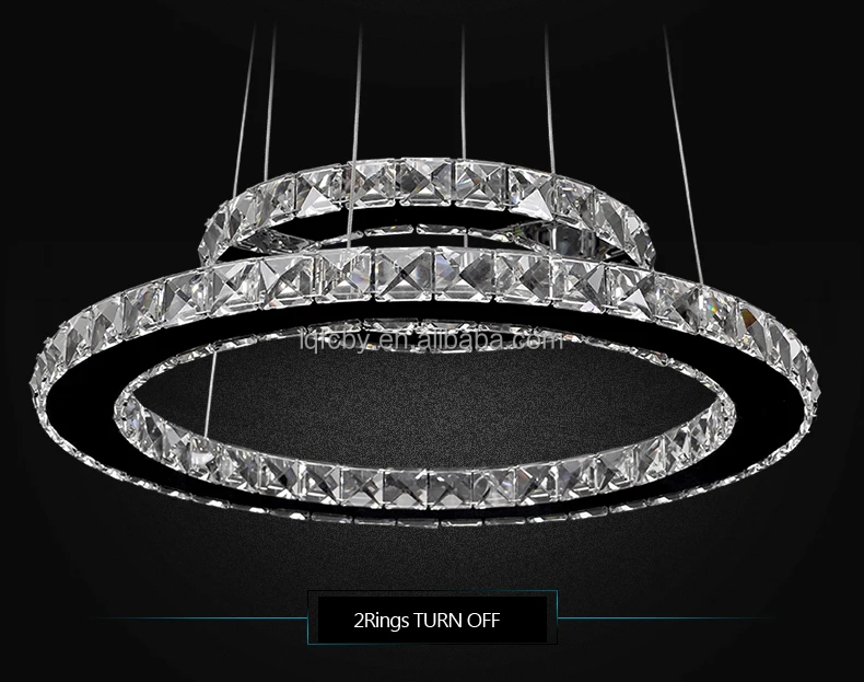 Modern LED Crystal Ring Chandelier for Living Room Lighting