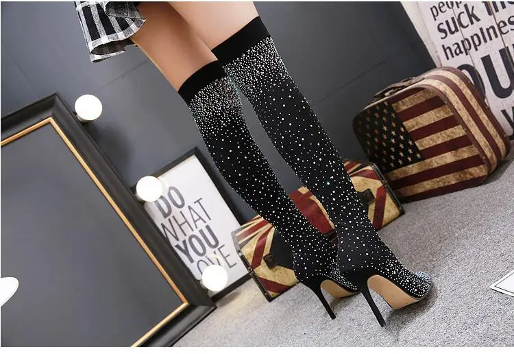 Botas de estilo europeo-americano para mujer, botas hasta la rodilla ...