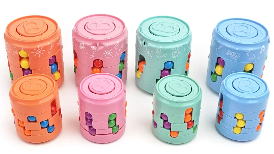 Double-sided Ball Decompression Fidget Spinners Rotating Can Magic Bean ...