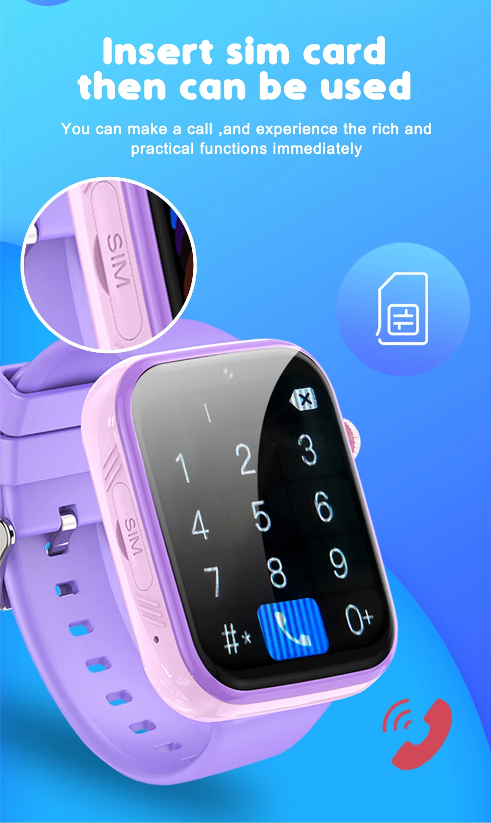 V45 Smart Watch 4g Sim Card Kids Boys Waterproof Call Children Built In ...