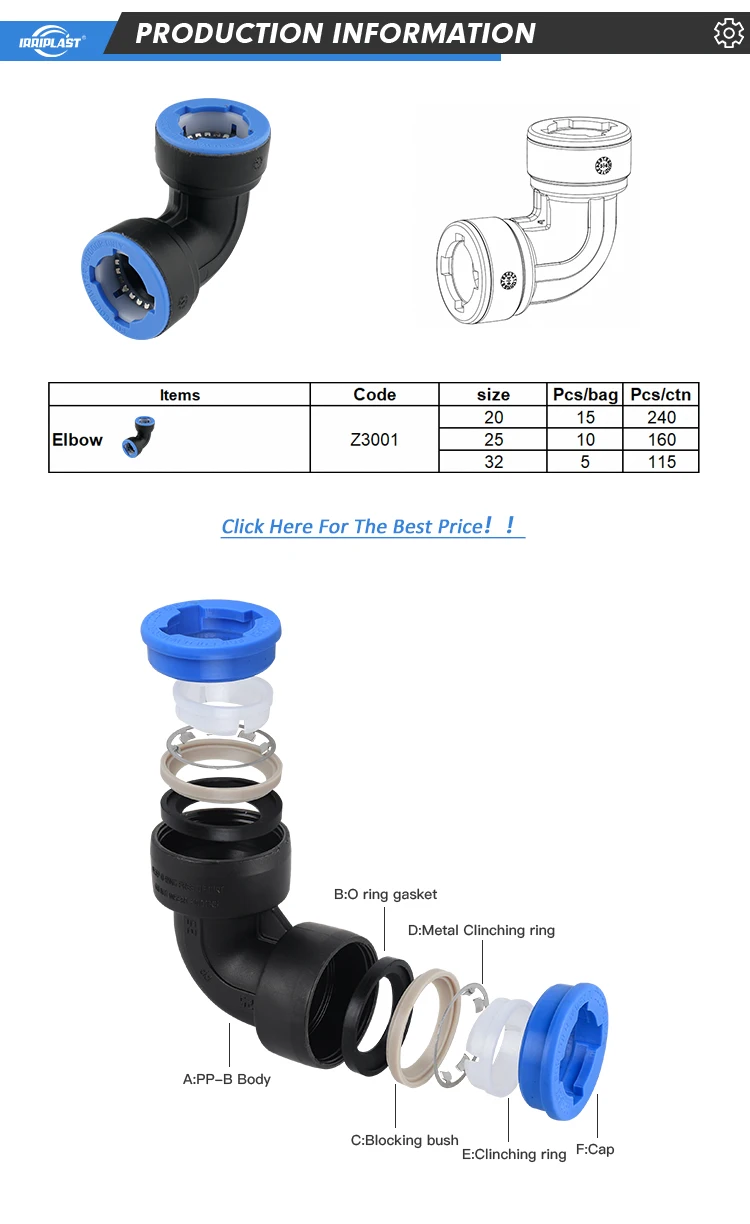 PVC PIPE FITTINGS ASTM D2466 SCH40 STANDARD - 90 Elbow
