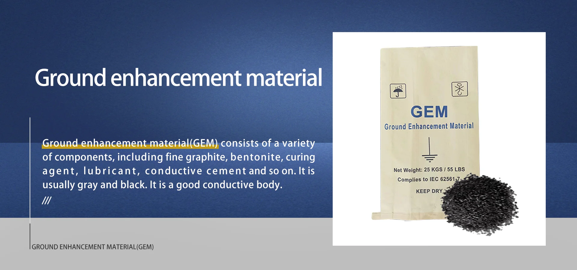 25kg Backfill Compound Grounding Earthing Enhancement Material For ...