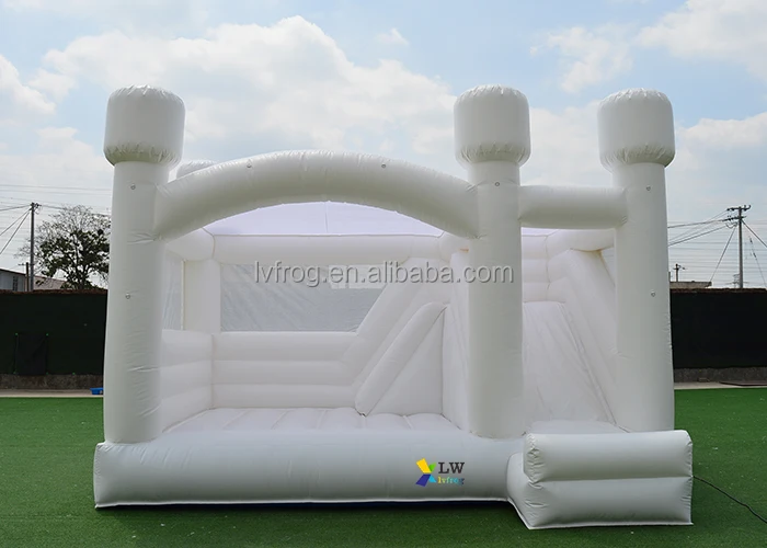 White Bouncer Wedding Party Bouncy Castle Inflatable Bounce House Combo ...
