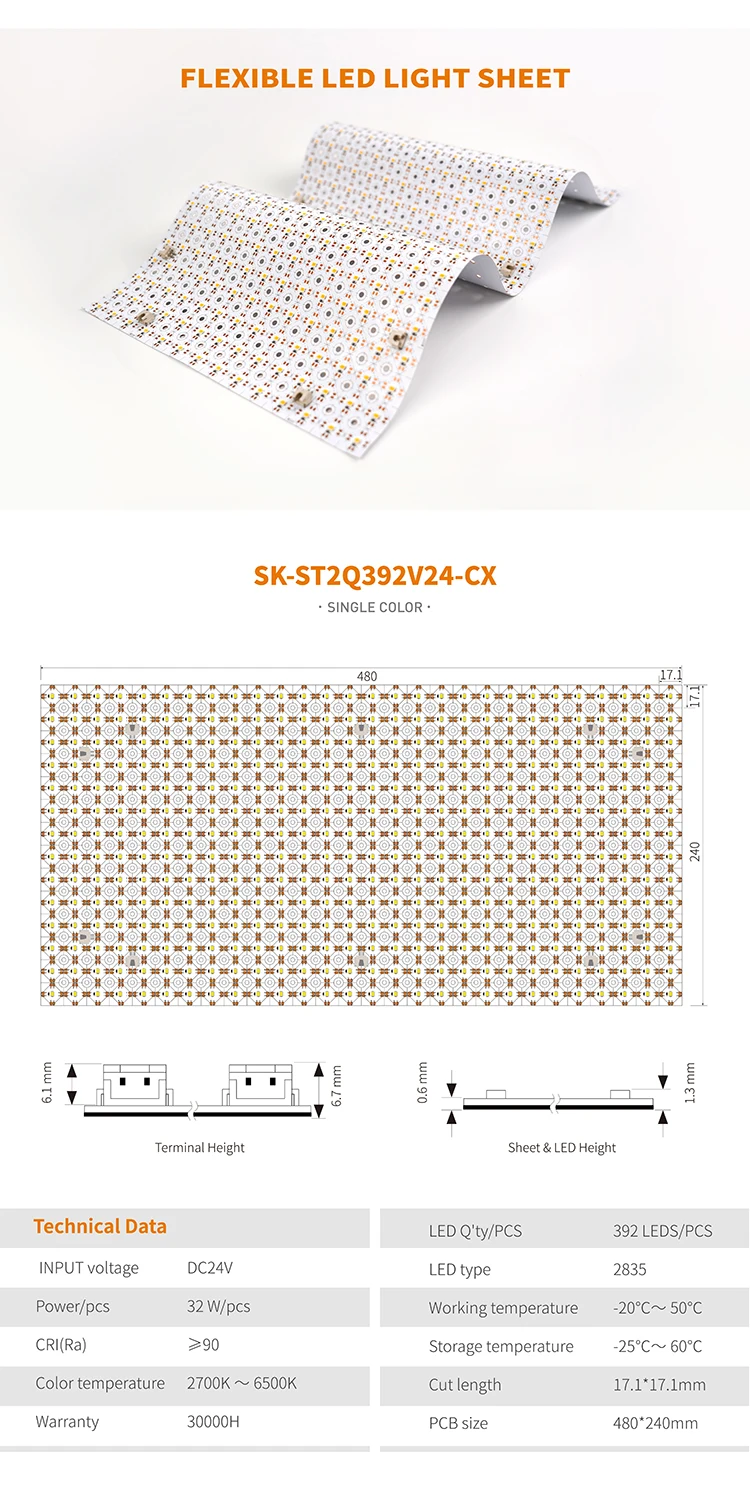 LED Cuttable 24V Flexible Light Sheet - High Quality LED Panel
