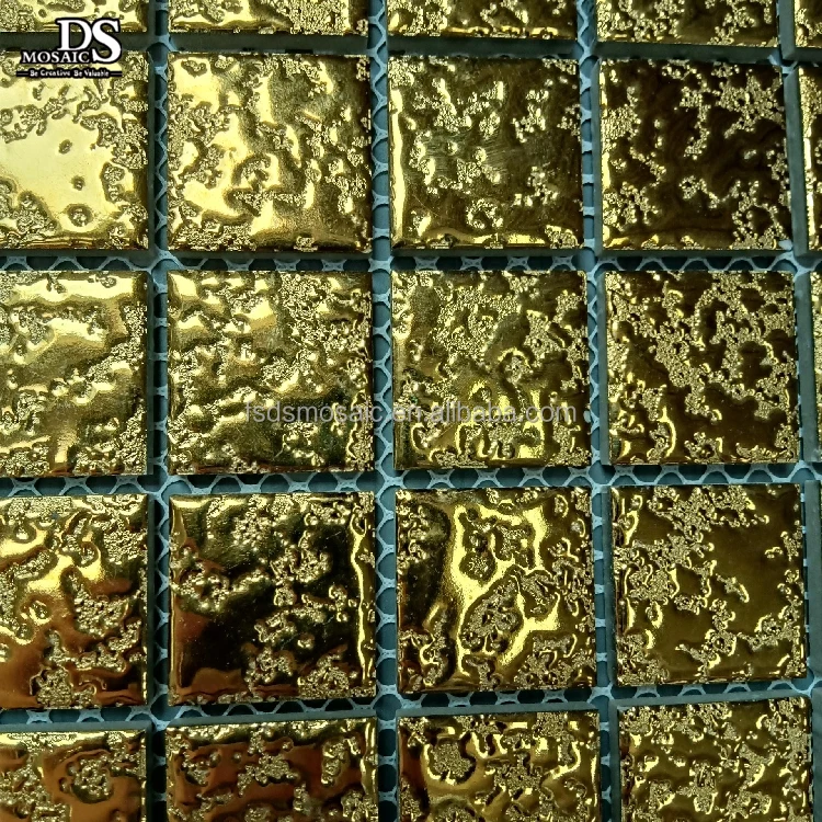 Golden Ceramic Mosaic Tiles - Luxury Hotel & Bathroom Decor