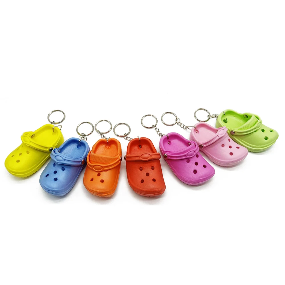 3d Mini Shoe Keychain Shoes Srocs Key Chain Eva Premium Croc Keychain ...