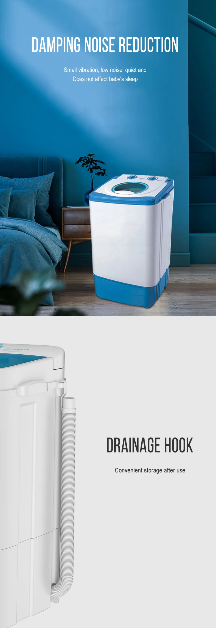 2kg Easy Operation Semi-automatic Portable Mini Single Bucket Washing ...