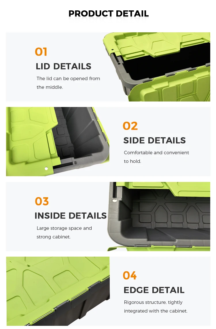 57L Stackable Heavy Duty Plastic Tote Container with Lid