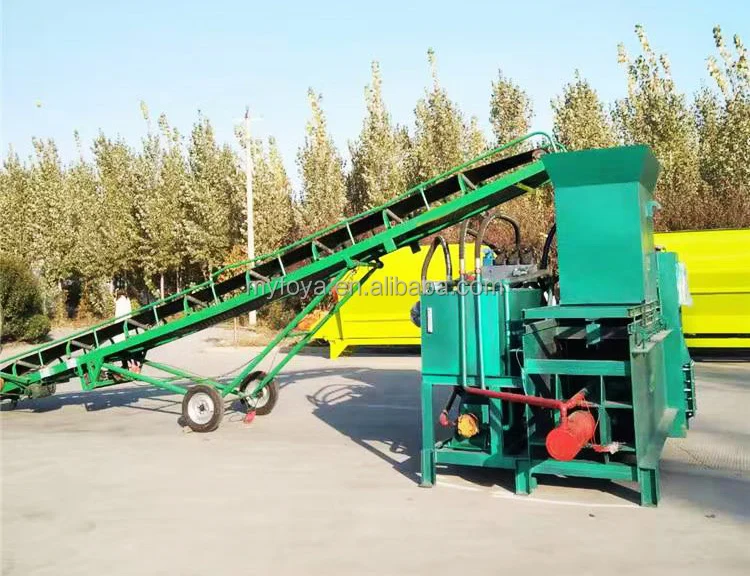 Horizontal Hydraulic Wood Sawdust Shaving Rice Husk Bagging Baler ...