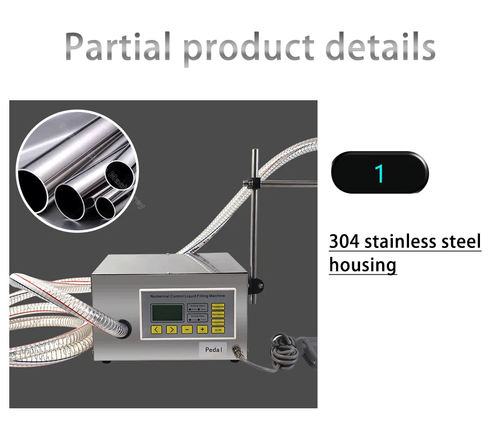 Liquid Filler Semi Automatic Piston Benchtop Beverage Mineral Water ...