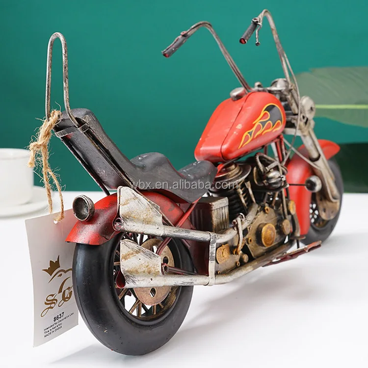 Decorated Motorcycle - Vintage Model Office Desktop Ornament