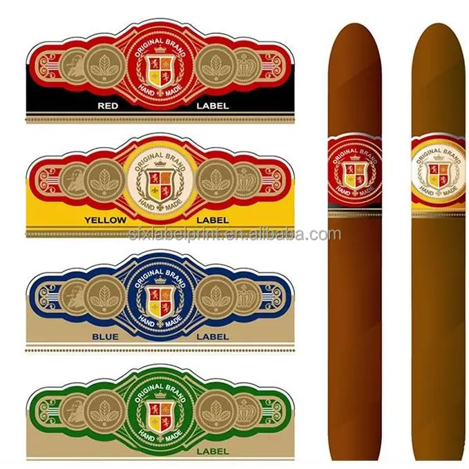 Custom Stickers Private Logo Stickers Cigars with Paper Rings Gold Foil ...