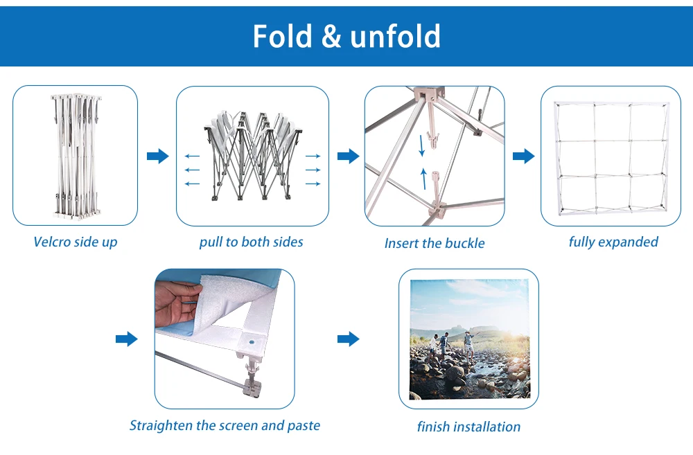 Pop Up Display 4x3 Trade Show Straight Tension Fabric Pop Up Standee ...