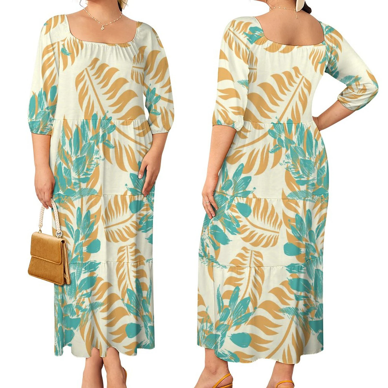 1 Moq Custom Samoan Dresses Women's Elegant Tiered Fishtail Dress ...