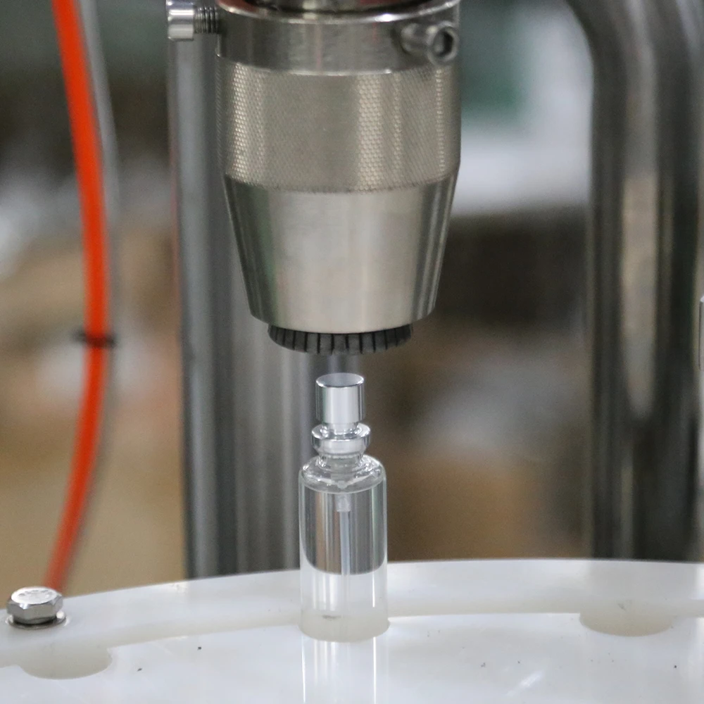 Small Automatic Vacuum Perfume Filling Machine High-Accuracy Liquid and ...