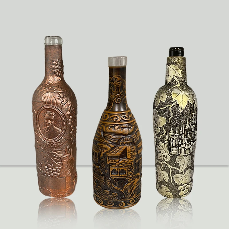 Glass Bottle 3d Carving Viewing,Embossing Bottle Special For High-class ...