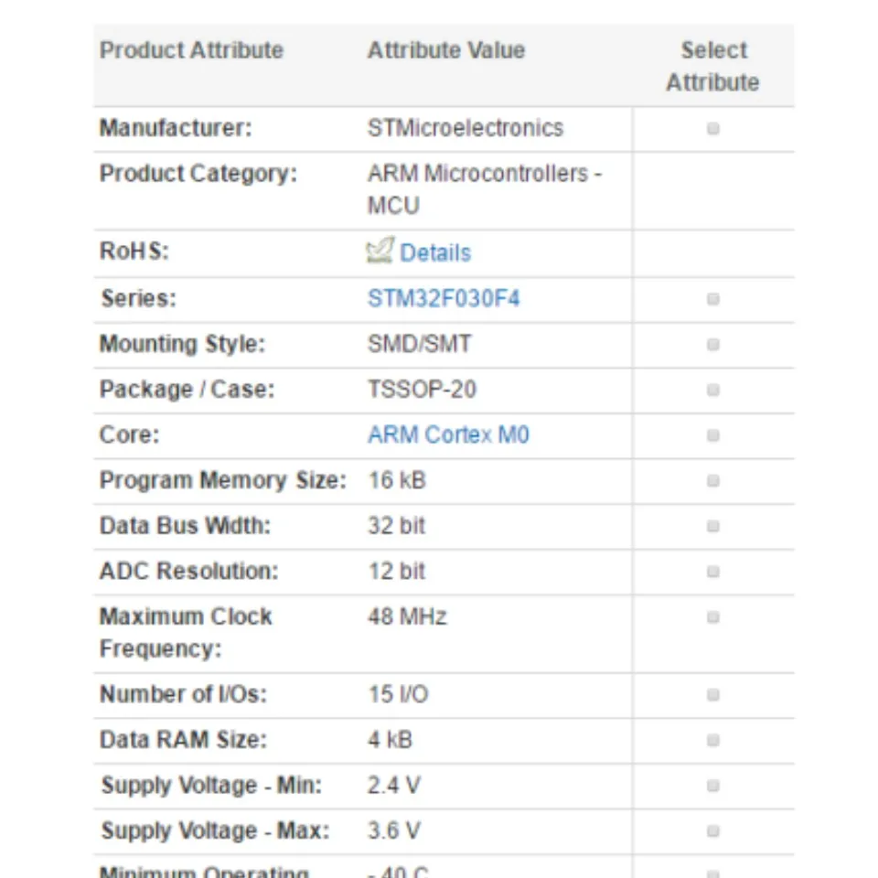 Ding Liu Stm32f030f4p6tr Arm Microcontrollers - Mcu Entry-level Arm Cortex-m0 Value Mcu ...