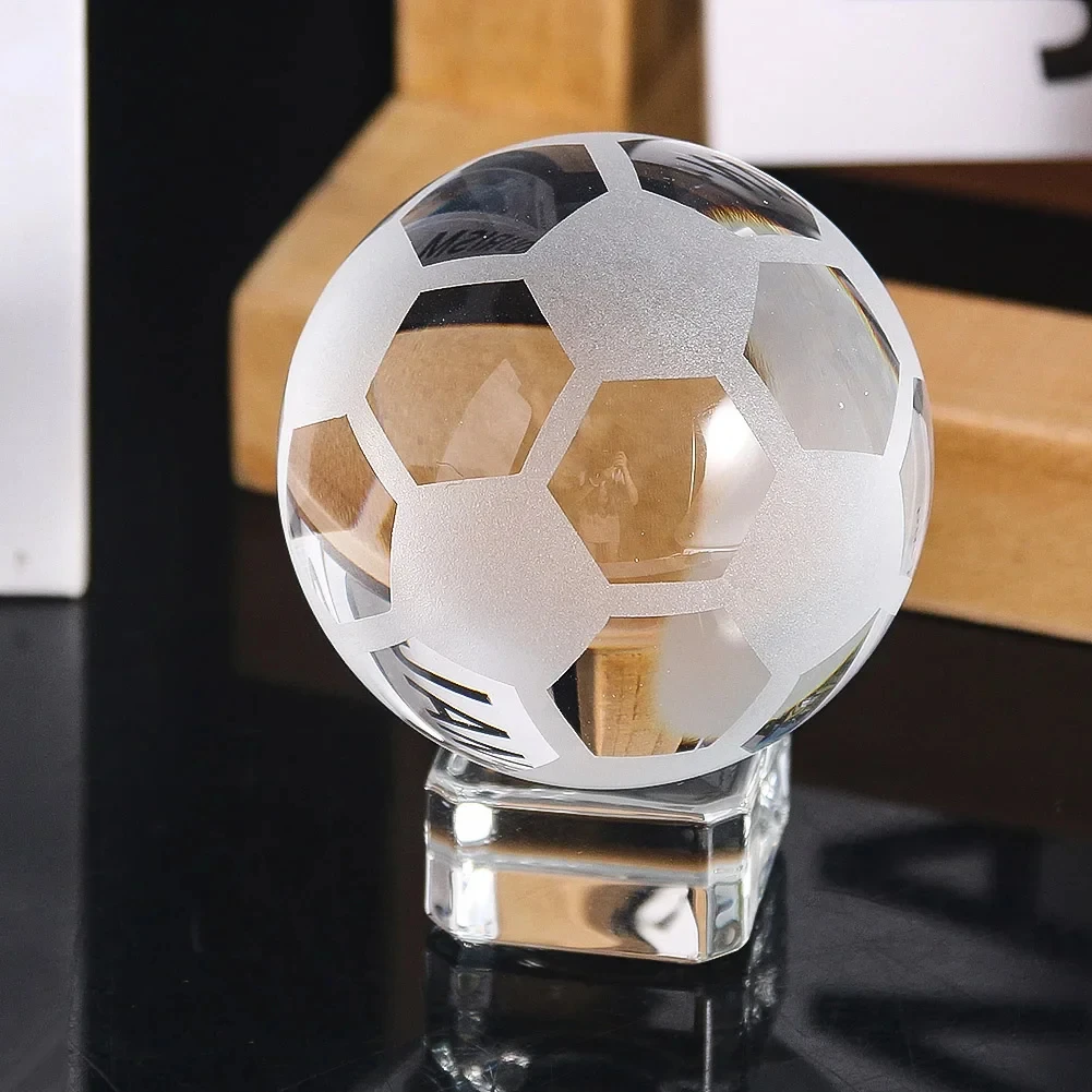 Honor of Crystal K9 Soccer Centerpiece Crystal Glass Football Soccer ...