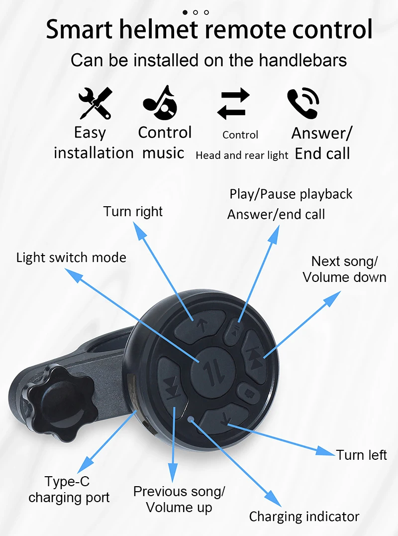 Smart Helmet with Turn Signal Speaker - Hands Free Safety