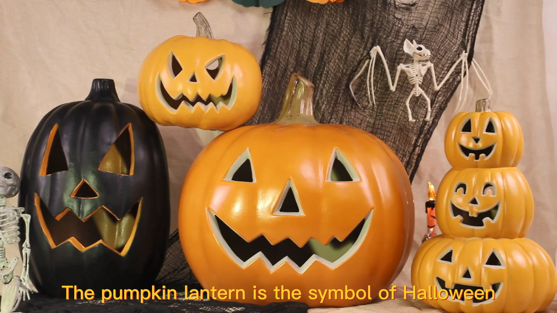 Carvable Orange Color Crafts Angry Pumpkins Harvest Artificial Decor ...