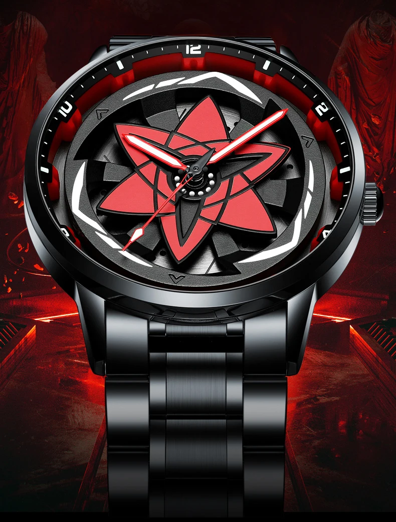 Custom Anime Design Rotatable Dial Wrist Watch for Men