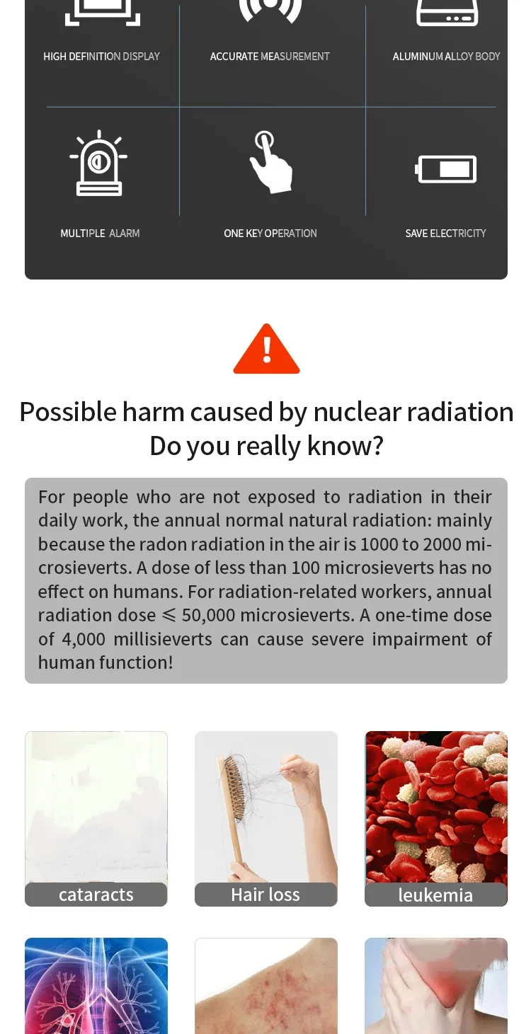 Mini Nuclear Radiation Detector - Handheld Geiger-Muller Counter