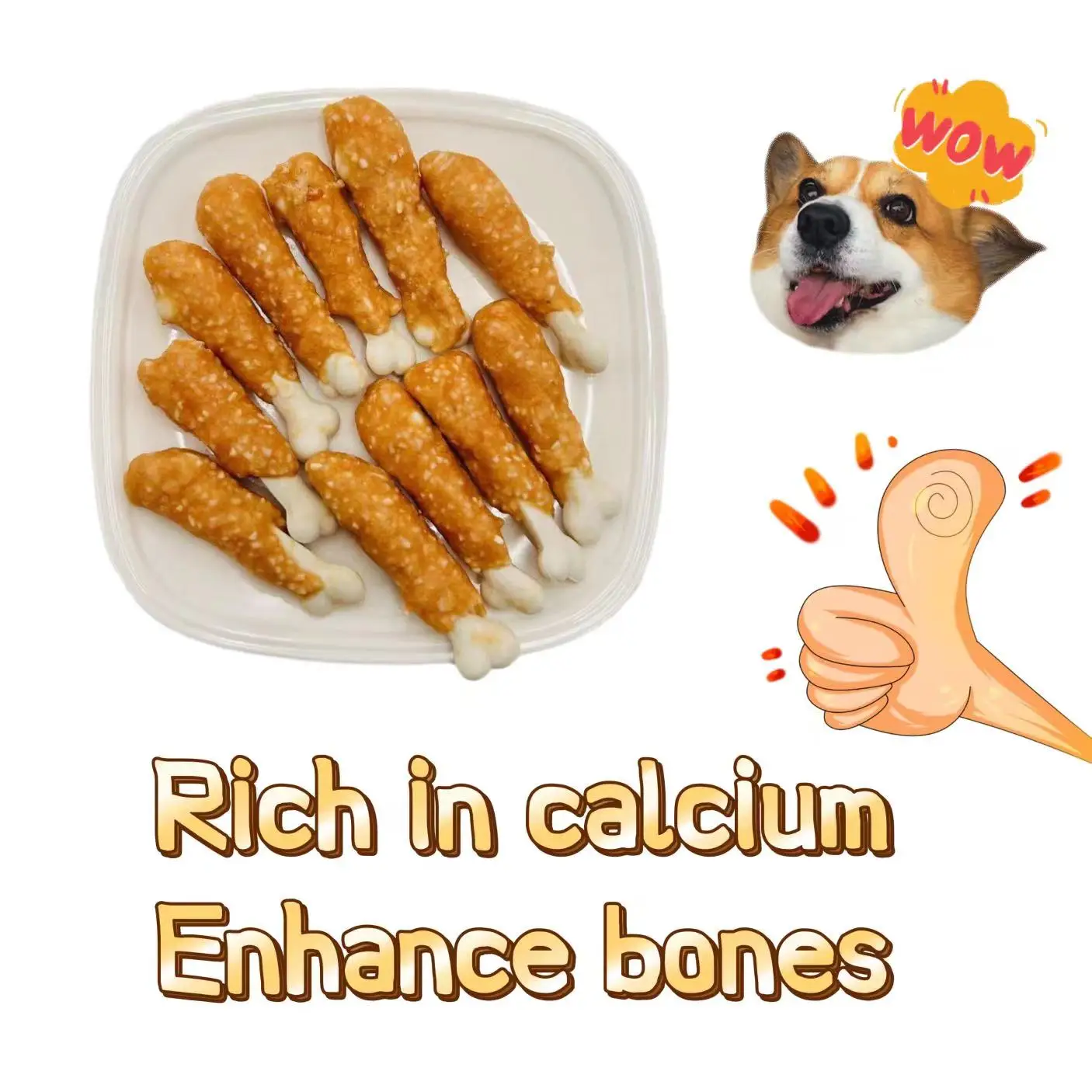 Nutritious Dog Food Chicken Leg Calcium Bone Stick With Rice Teeth ...