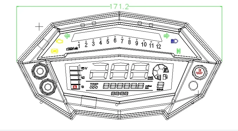 Kawasaki Z1000 Tachometer Hour Meter Odometer LCD Speedometer