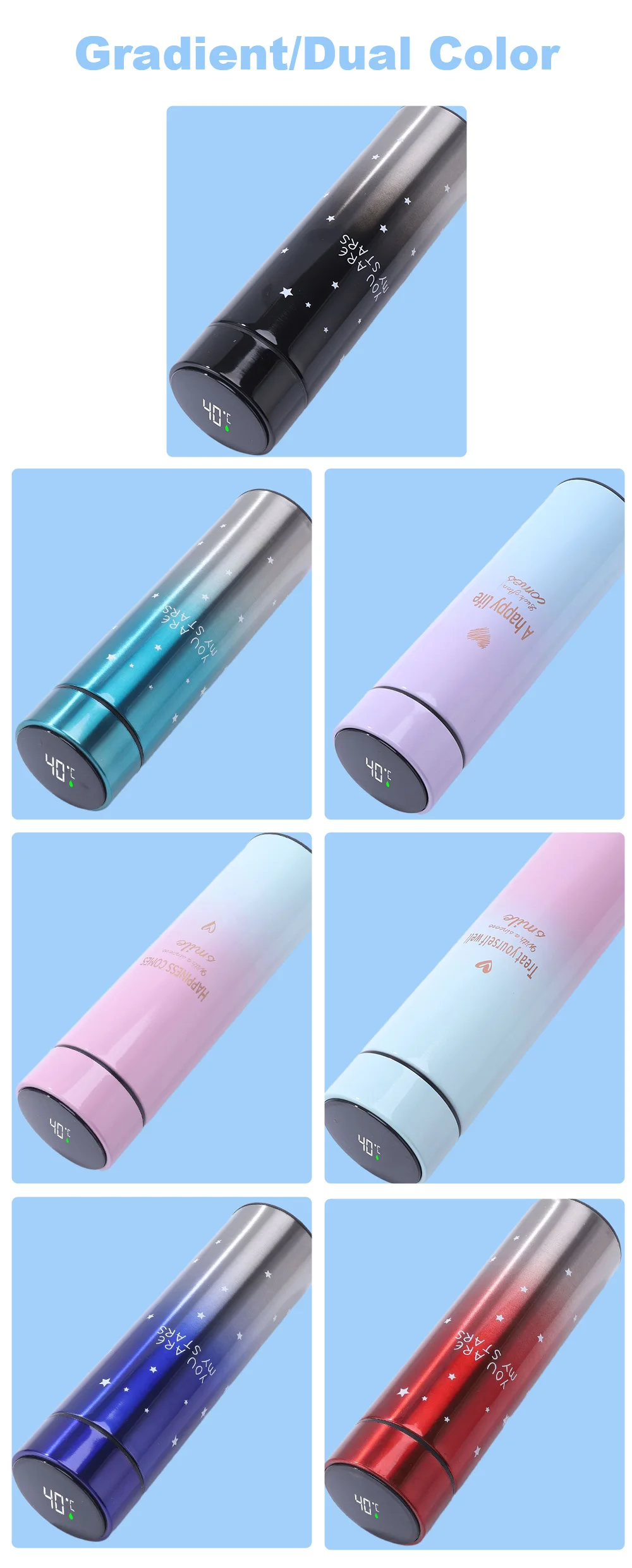 500ml Intelligent Digital Termos Led Temperature Display Stainless ...