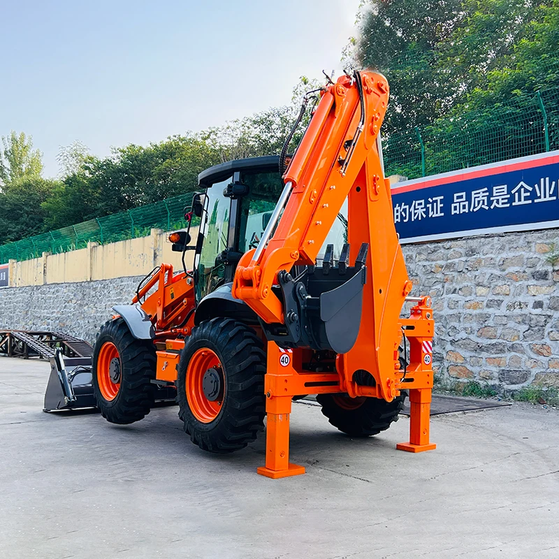 Backhoe Loader Construction Machinery 2.5 Ton Wheel Mini Excavator ...