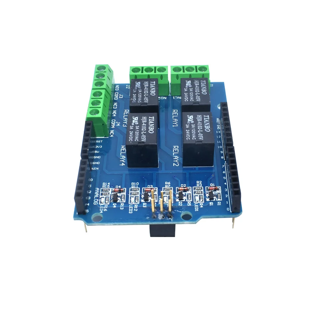 4 Channel 5v Relay Shield Module Four Channel Relay Control Board Relay ...