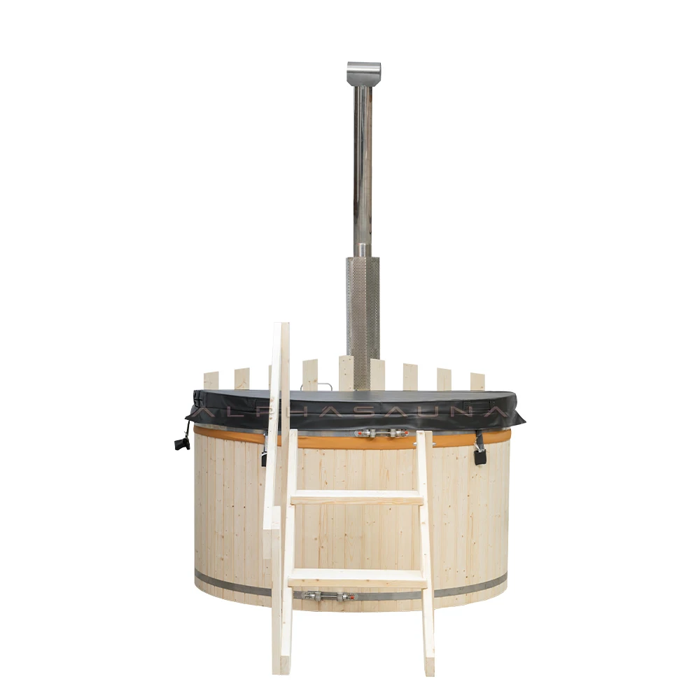 Traditional Wooden Whirlpool Massage Hot Tub With External Heater ...