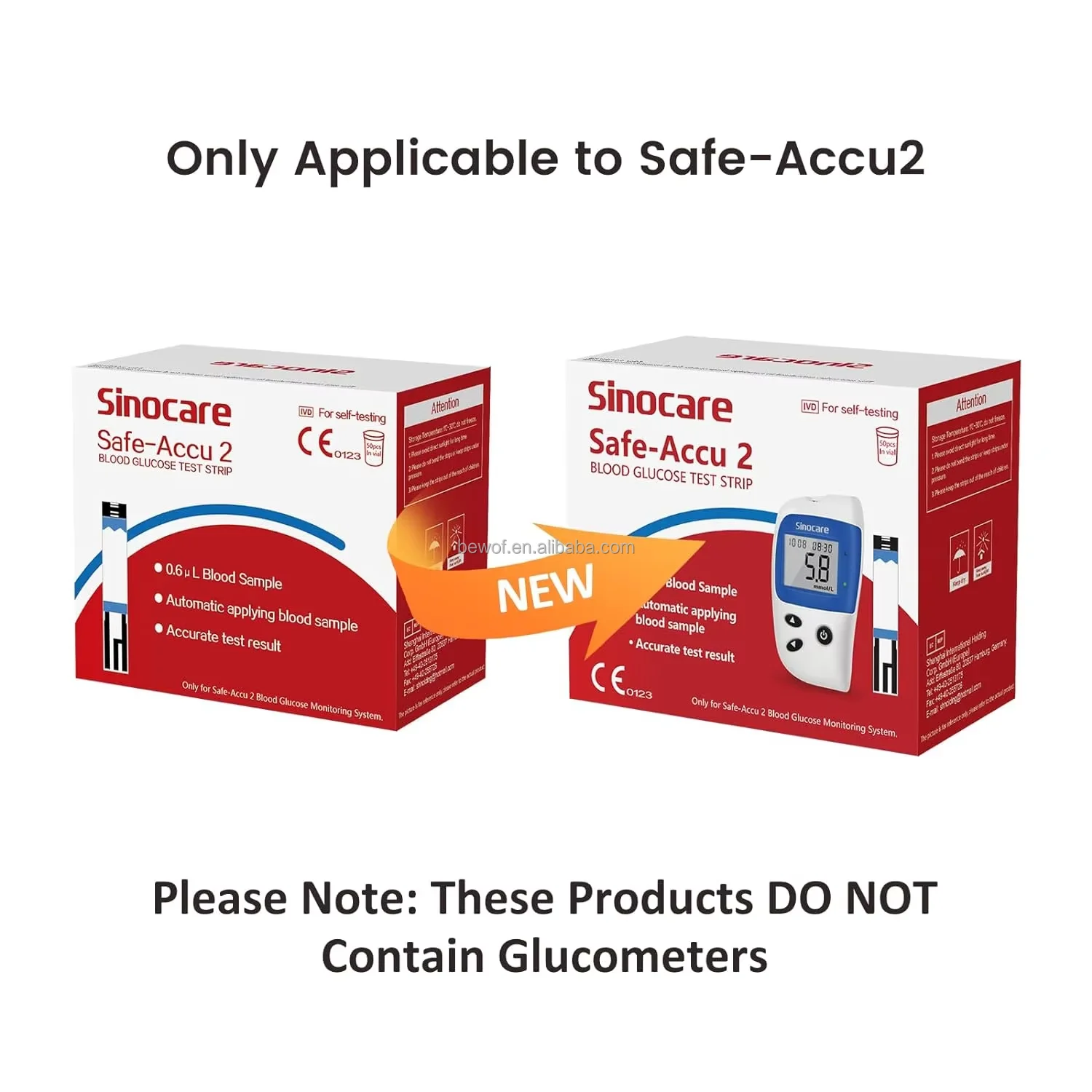Sinocare test Strips for ultra Glucometer Safe Accu2| Alibaba.com