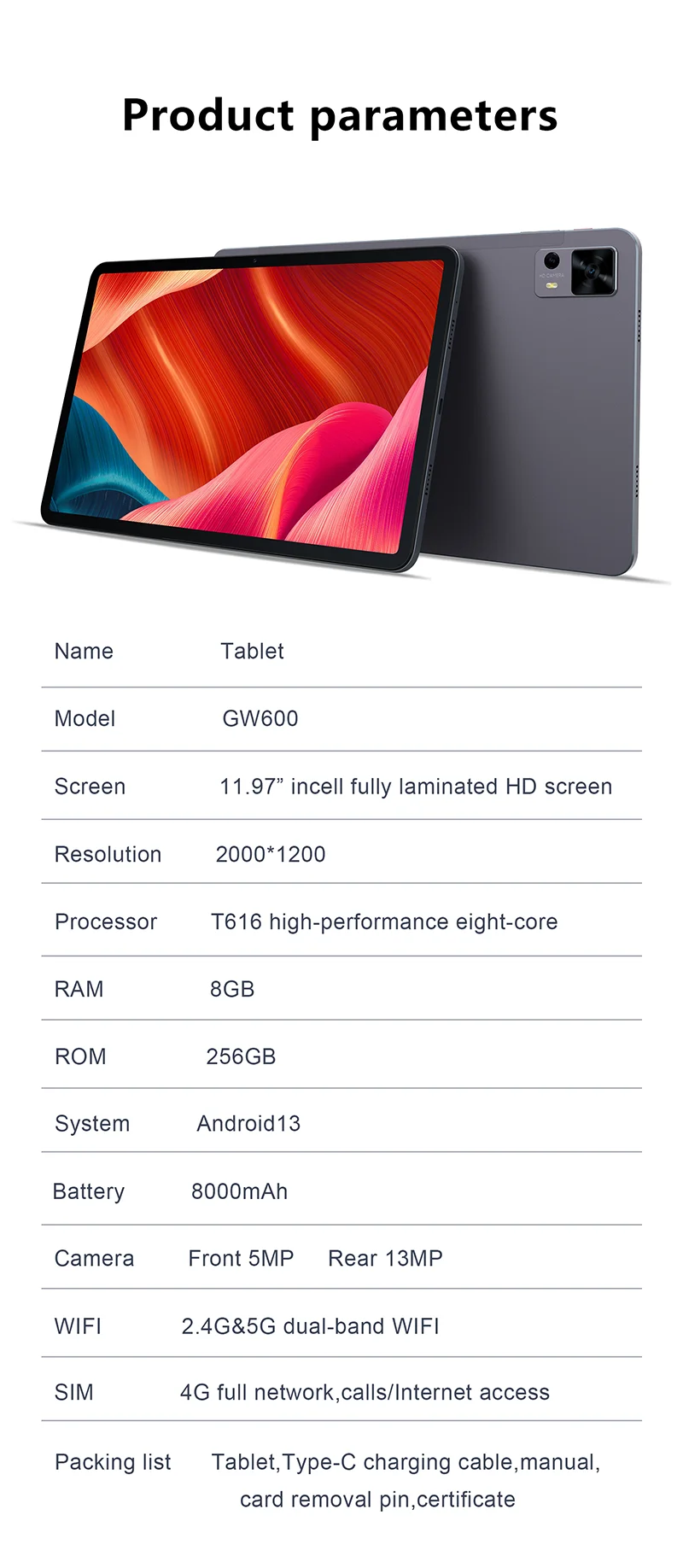 Kingtex Tablet PC - 11.97 Inch Octa Core Educational Device