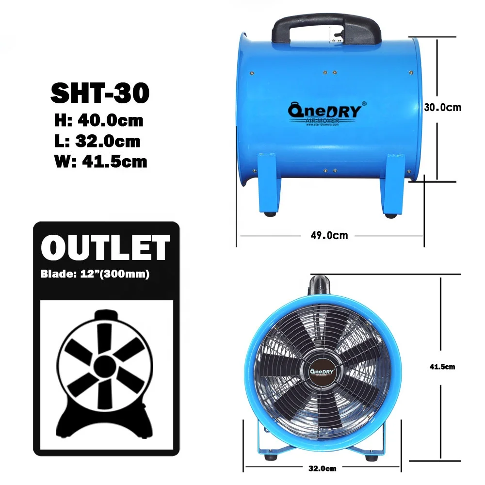 12inch 300mm Industrial Portable Metal Blower Fan Ce Saa Axial Fan With ...