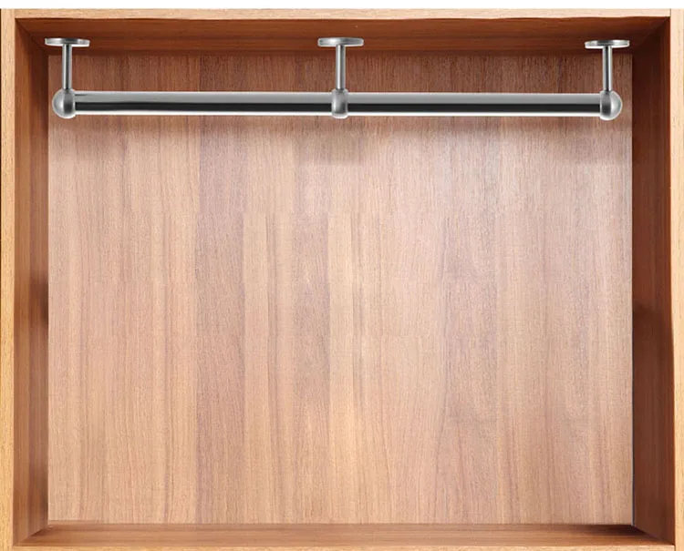 Stainless Steel Wardrobe Pipe Lever Ceiling-Mount Support