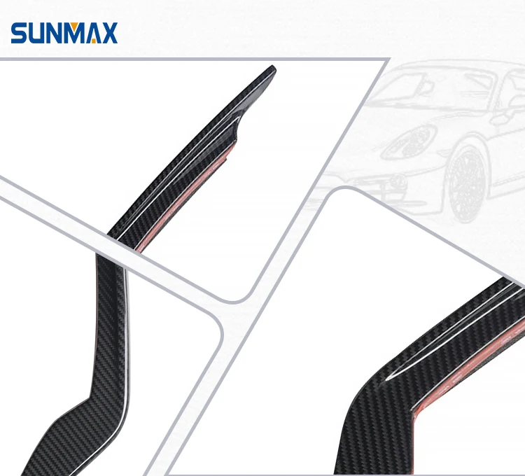 Sunmax Dry Carbon Fiber Front Bumper Splitter Spoiler Car Canards for ...