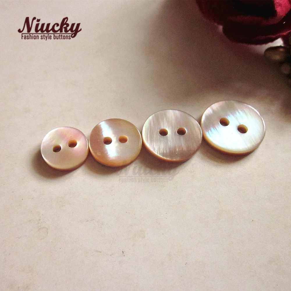 Low MOQ 9mm - 12.7mm 2 Holes Flat Natural Pearl Shell Shirt Buttons for ...