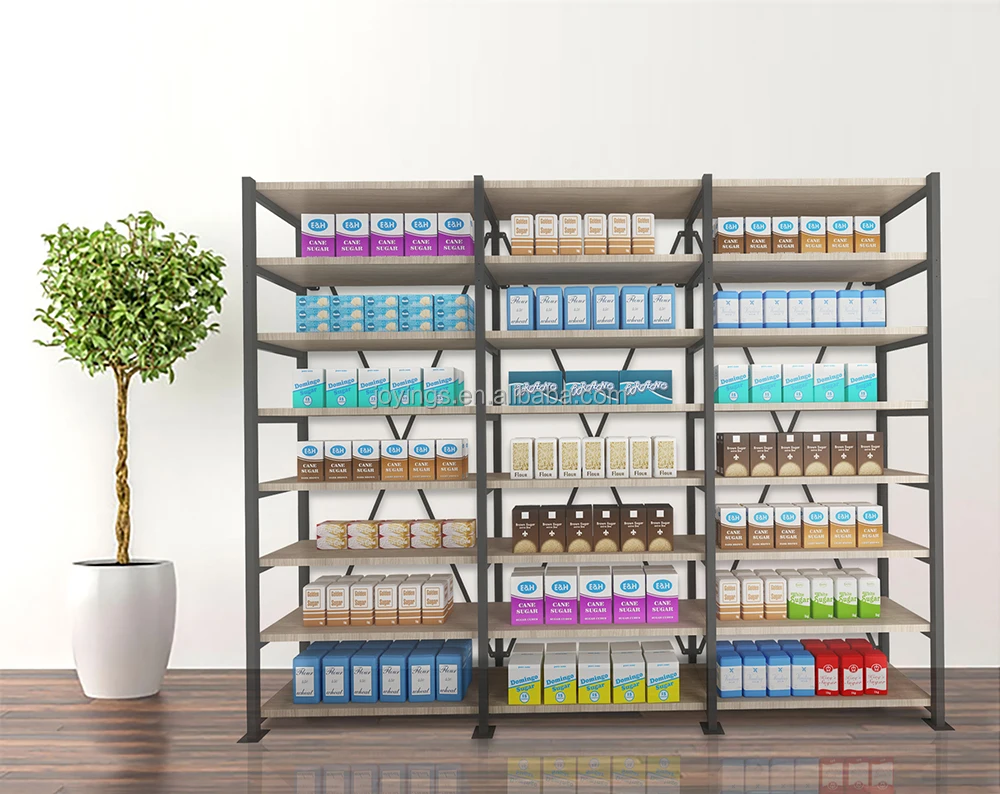 Modern Supermarket Shelving Store Shelf For Shop Rack Supermarket Wood ...