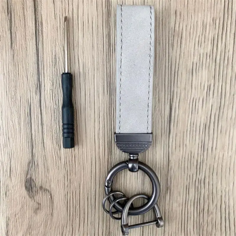 Customized Embossed Logo Suede Keychain - High Grade