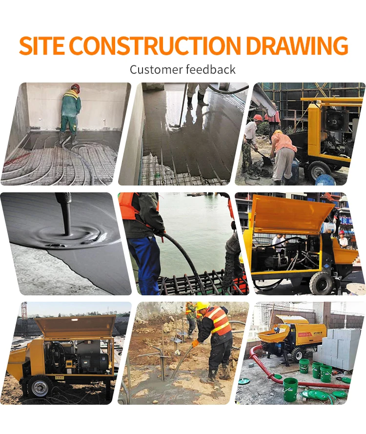 Indoor Concrete Loading Pump Mortar Fine Stone Conveying Floor Pump ...