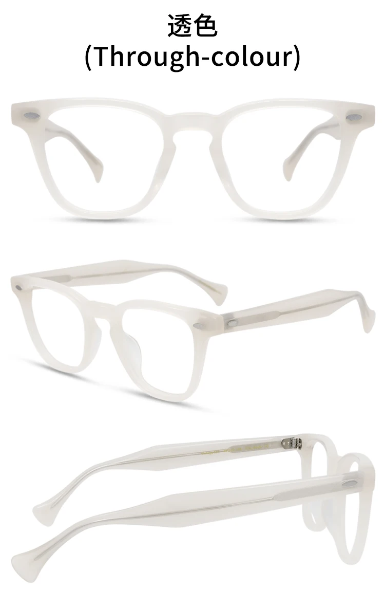 523 New Fashion Acetate Optical Glasses Frame Round Anti-blue Flat-ray ...