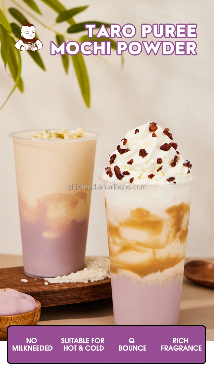 1kg Taro Puree Flavor Mochi Premix Powder For Bubble Tea And Dessert ...